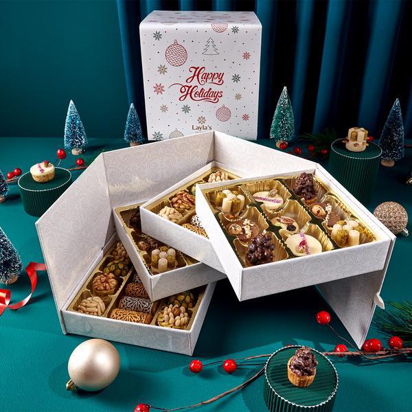 Happy Holidays Gift Box, 46 pc. - Layla's Delicacies